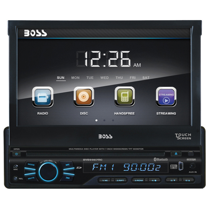 Boss Single din 7" Flip out receiver DVD/CD Bluetooth Remote with ...
