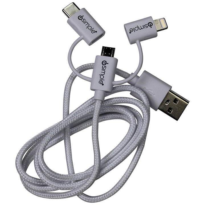 PAC Isimple Universal 3.3' Charging/Sync cable White has Lightning ...